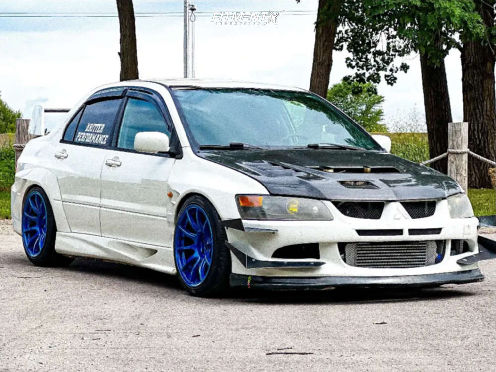 2005 Mitsubishi Lancer Evolution with 18x10.5 Work Emotion Zr10 and ...