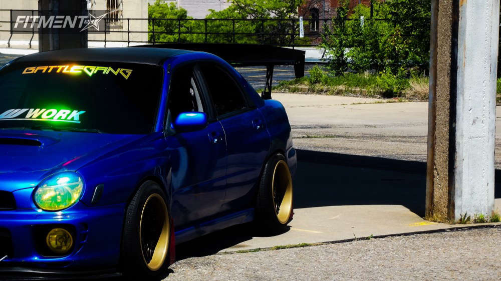 2002 Subaru Impreza WRX with 17x9.5 Work VS MX and Hankook 235x45 on ...