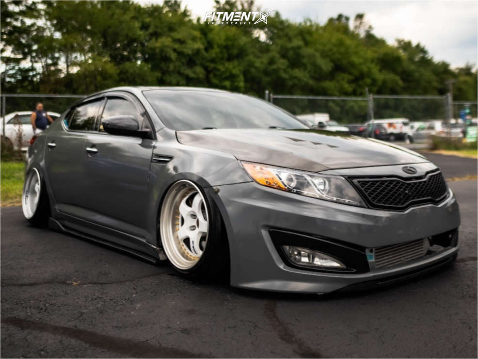 2011 Kia Optima SX with 18x10.5 Work Meister S1 3p and Delinte 215x40 ...