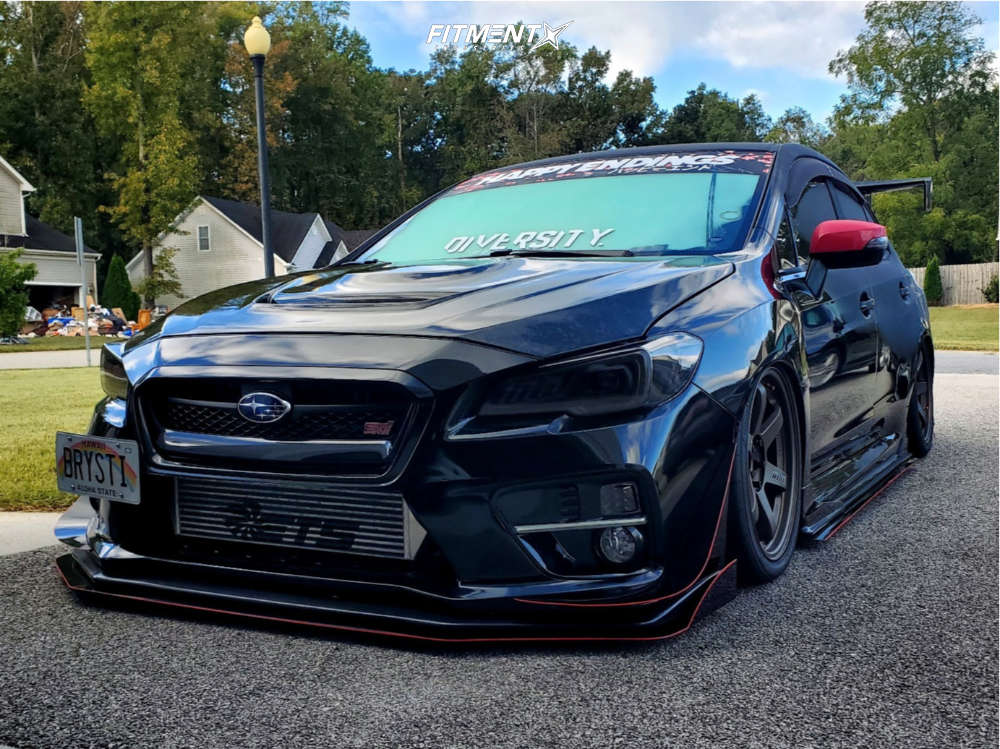 2015 Subaru WRX STI Base with 18x9.5 Volk Te37sl and Yokohama 265x35 on Air Suspension | 2426793 ...