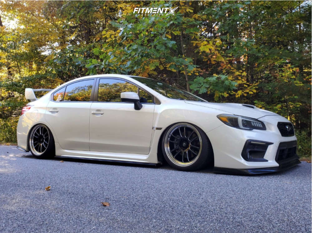 2016 Subaru WRX Premium with 18x9.5 Cosmis Racing Xt-206r and Continental 245x35 on Air ...