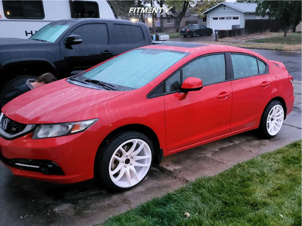 2013 Honda Civic Si with 18x9.5 Vors Tr4 and Vercelli 225x40 on Stock ...