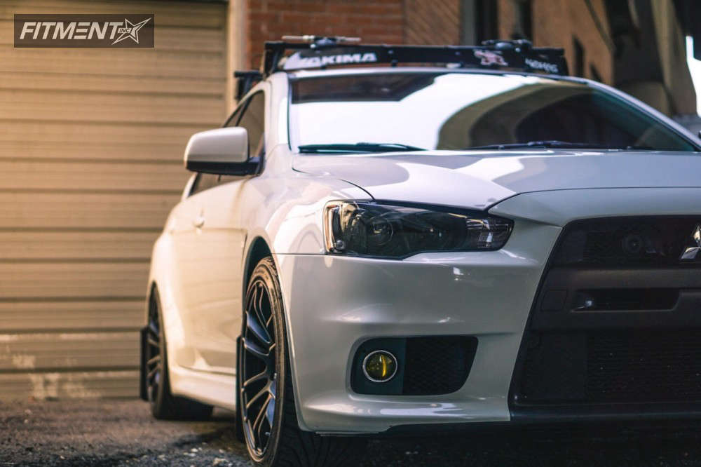 2011 Mitsubishi Lancer Evolution GSR with 18x9.5 AVID1 AV20 and ...