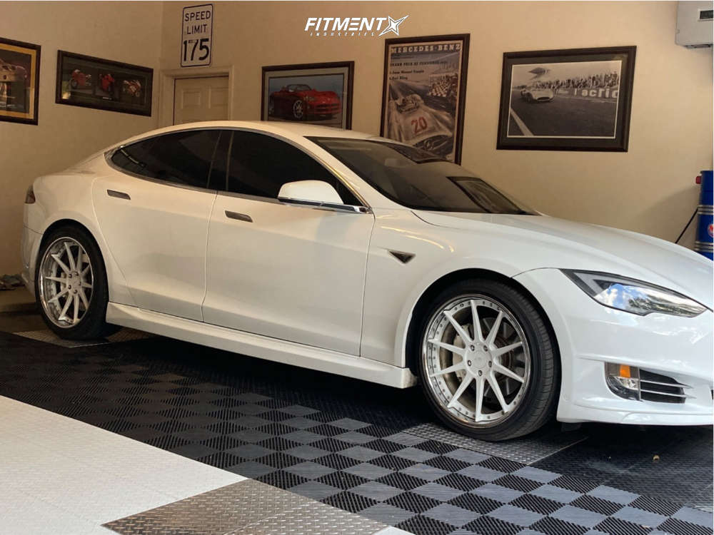 Tesla Model S White Black Rims