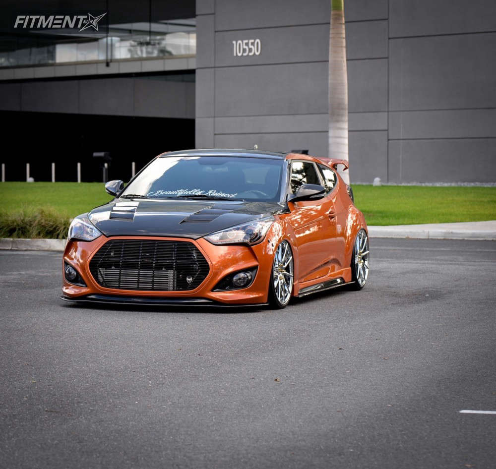 2013 Hyundai Veloster Turbo with 19x8.5 Avant Garde M652 and Delinte ...