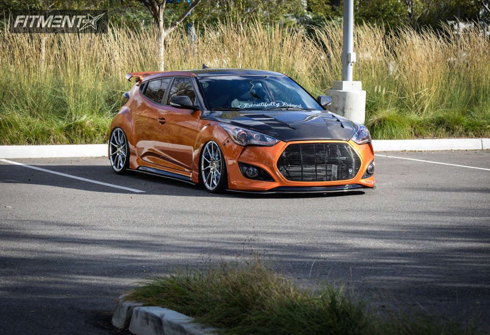 2013 Hyundai Veloster Turbo with 19x8.5 Avant Garde M652 and Delinte ...