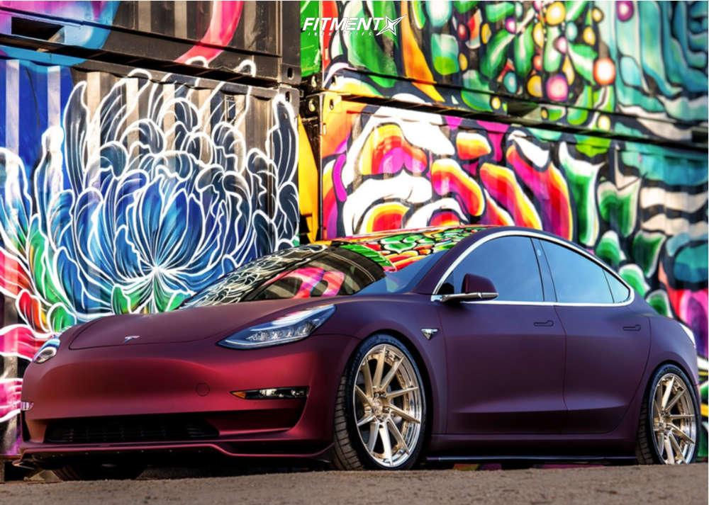 2018 Tesla 3 Long Range with 20x9 BC Forged HCA210 and Michelin 255x35 ...