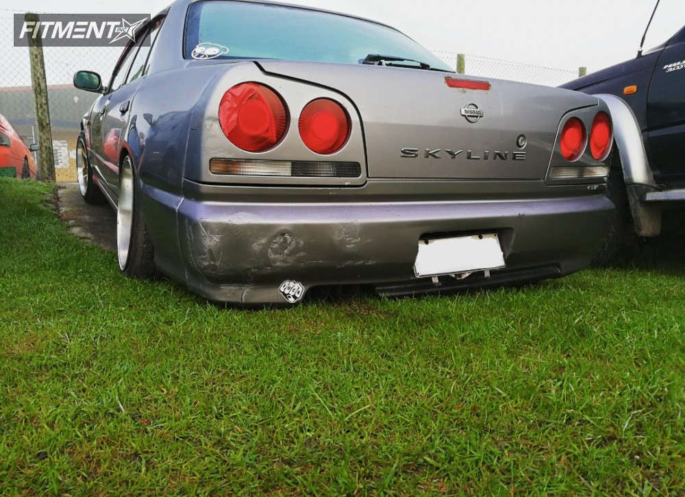 2000 Nissan Skyline R34 Base with 17x9 Lenso D1R and Evergreen 225x45 ...