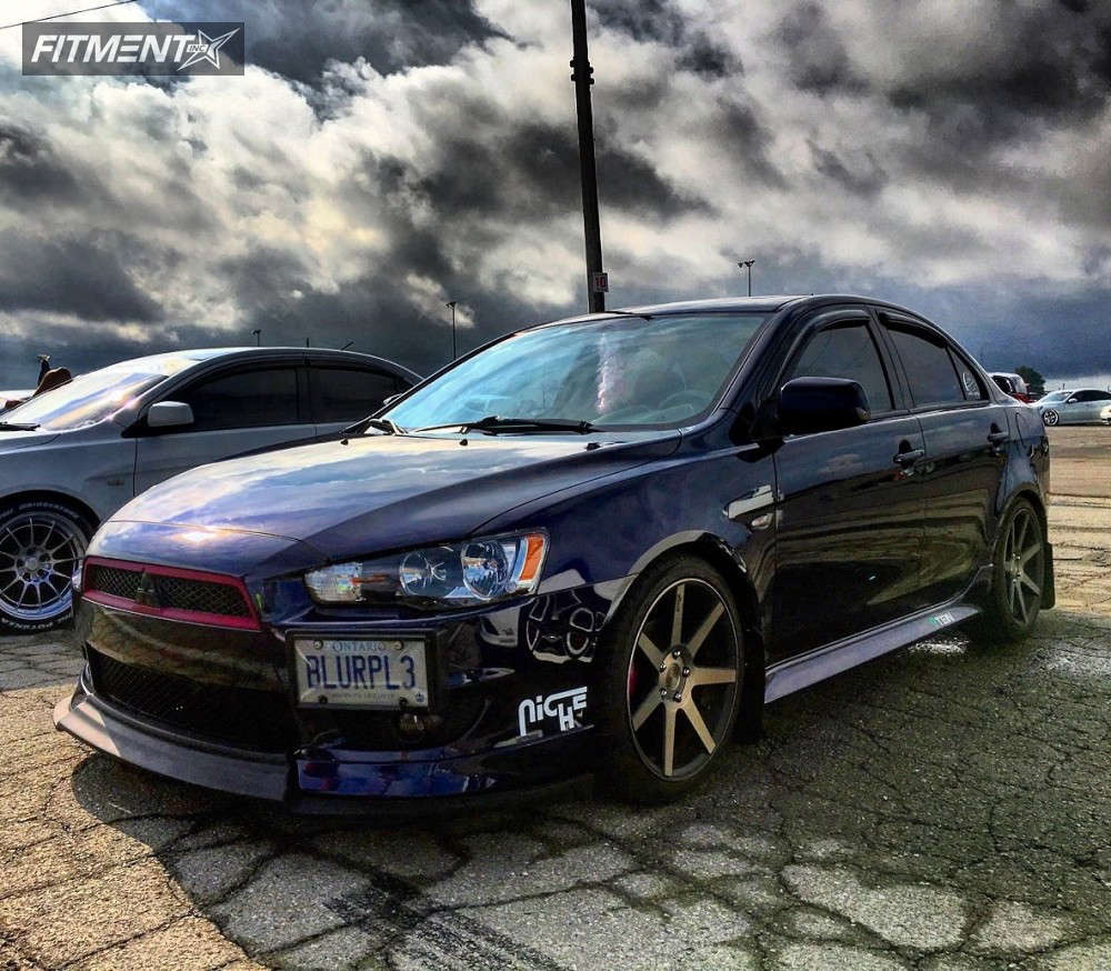 2013 Mitsubishi Lancer Ralliart with 18x8 Niche Verona and Ohtsu 225x40 ...