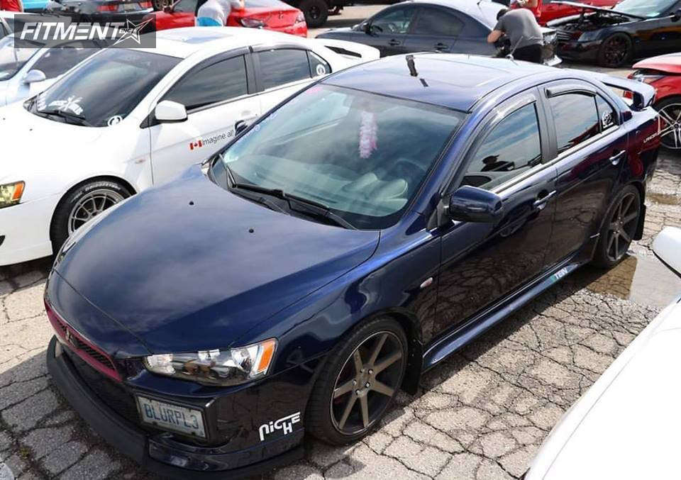 2013 Mitsubishi Lancer Ralliart with 18x8 Niche Verona and Ohtsu 225x40 ...