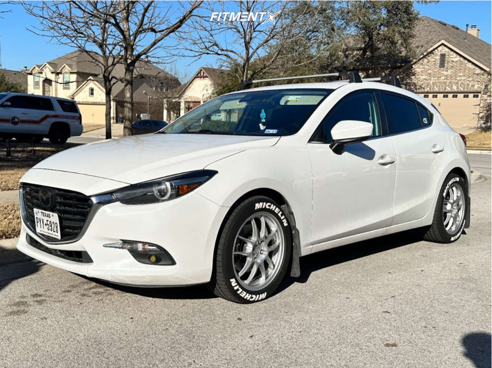 2018 Mazda 3 Grand Touring with 17x8 Enkei Pf01 and Michelin 245x45 on Stock Suspension ...