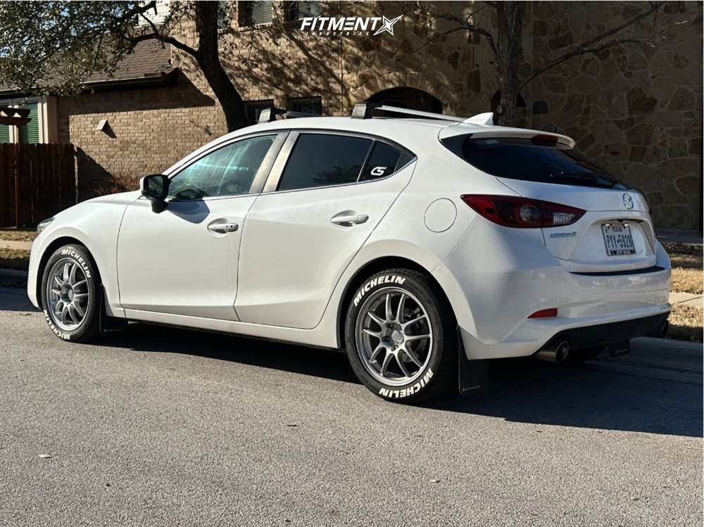 2018 Mazda 3 Grand Touring with 17x8 Enkei Pf01 and Michelin 245x45 on Stock Suspension ...
