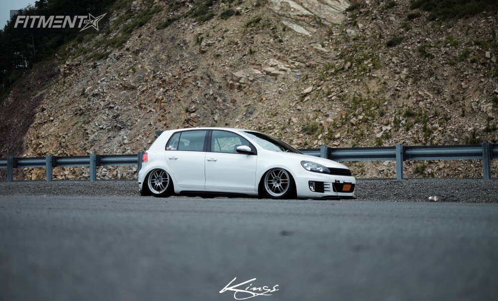 2013 Volkswagen GTI Base with 18x8 Enkei RPF1 and Nitto 225x40 on Air ...