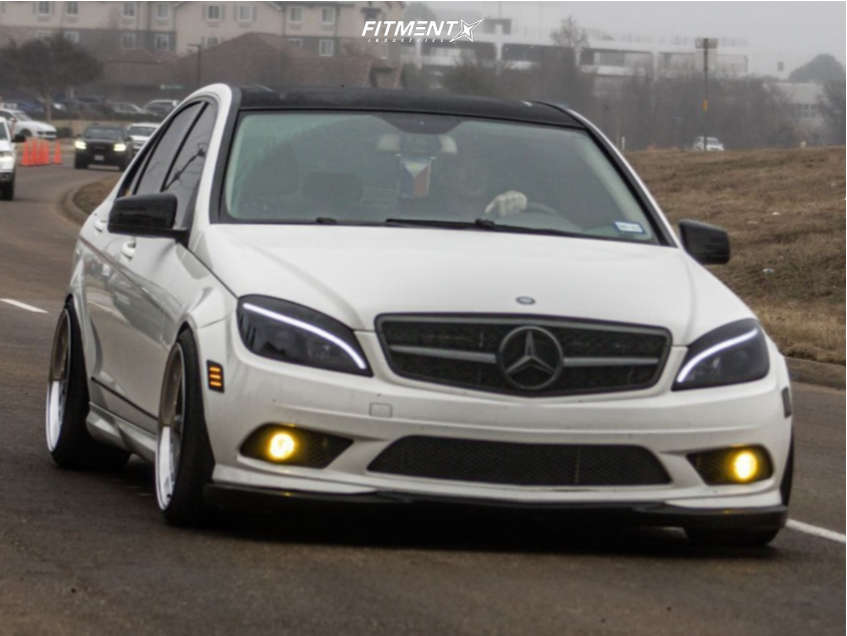 2010 Mercedes-Benz C300 Sport with 18x9 Kansei Roku and Yokohama 215x35 on Air Suspension ...