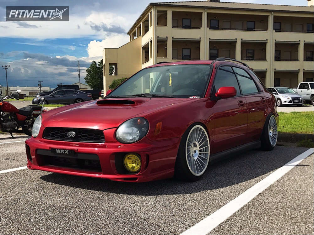 2002 Subaru WRX Base with 18x9.5 Rotiform Ind-t and Nitto 225x40 on Air ...