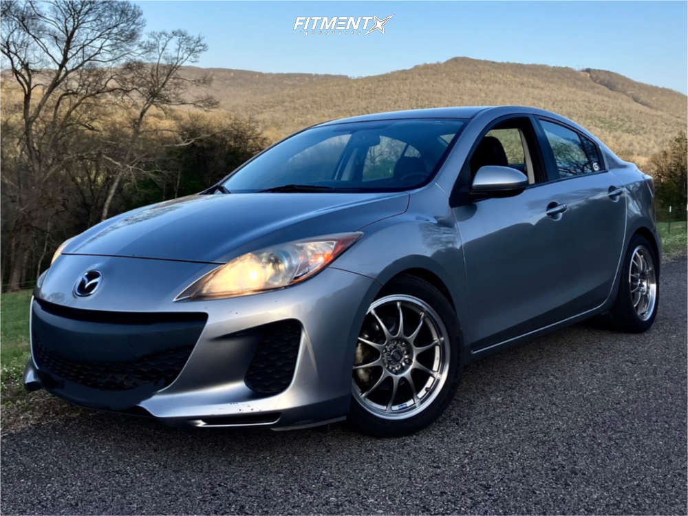2013 Mazda 3 i with 17x7 Enkei J10 and General 225x45 on Lowering ...
