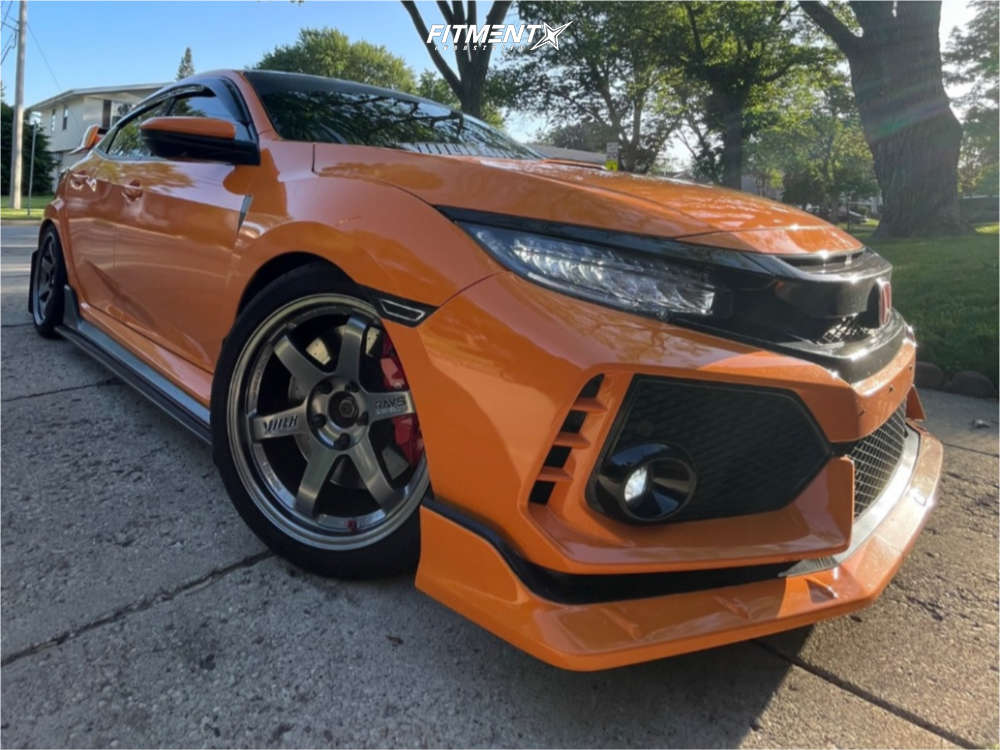 2018 Honda Civic Type R with 18x9.5 Volk Te37sl and Yokohama 265x35 on Lowering Springs ...