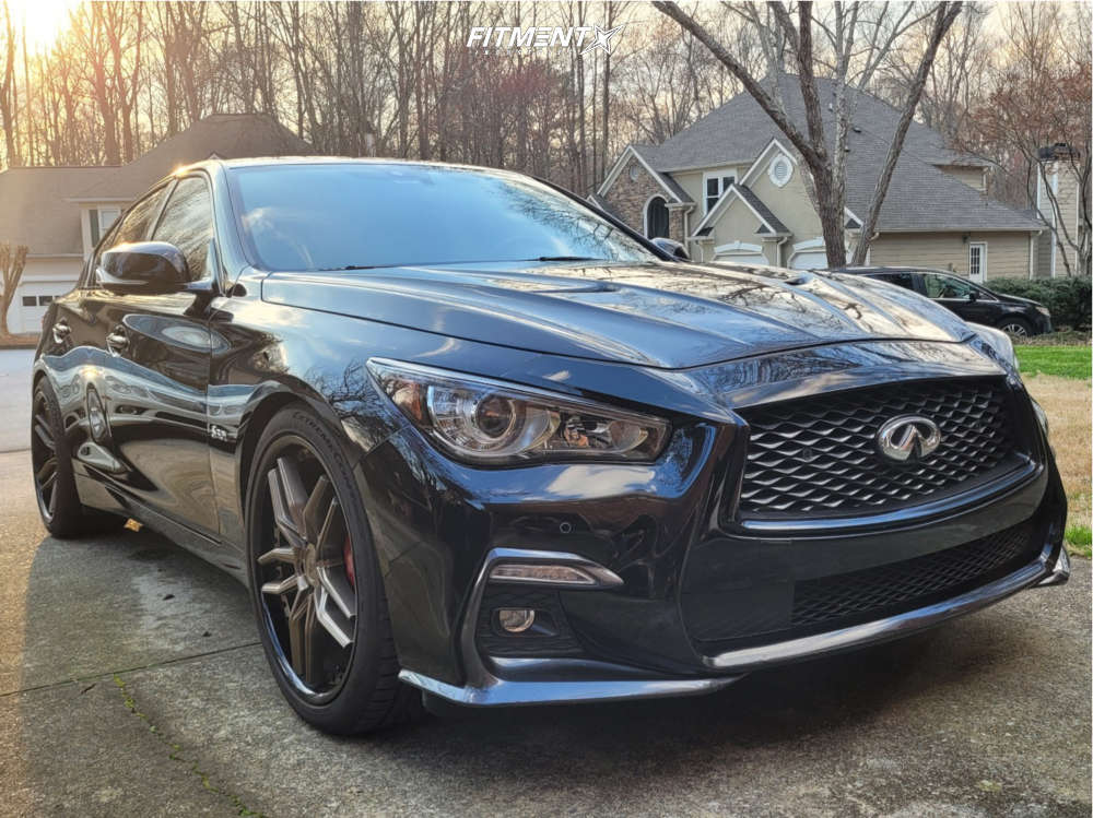 2018 INFINITI Q50 Red Sport 400 with 20x9 Niche Methos and Continental 245x40 on Stock ...