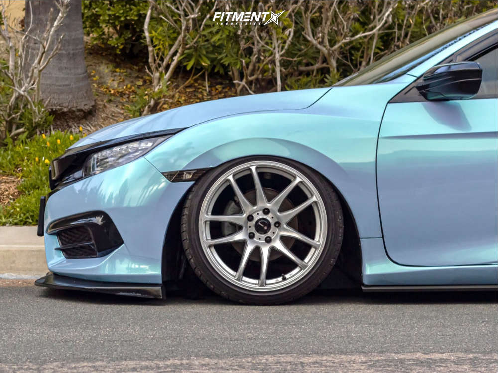 2016 Honda Civic LX-P with 18x9.5 Vors Tr4 and Vercelli 225x40 on Air ...