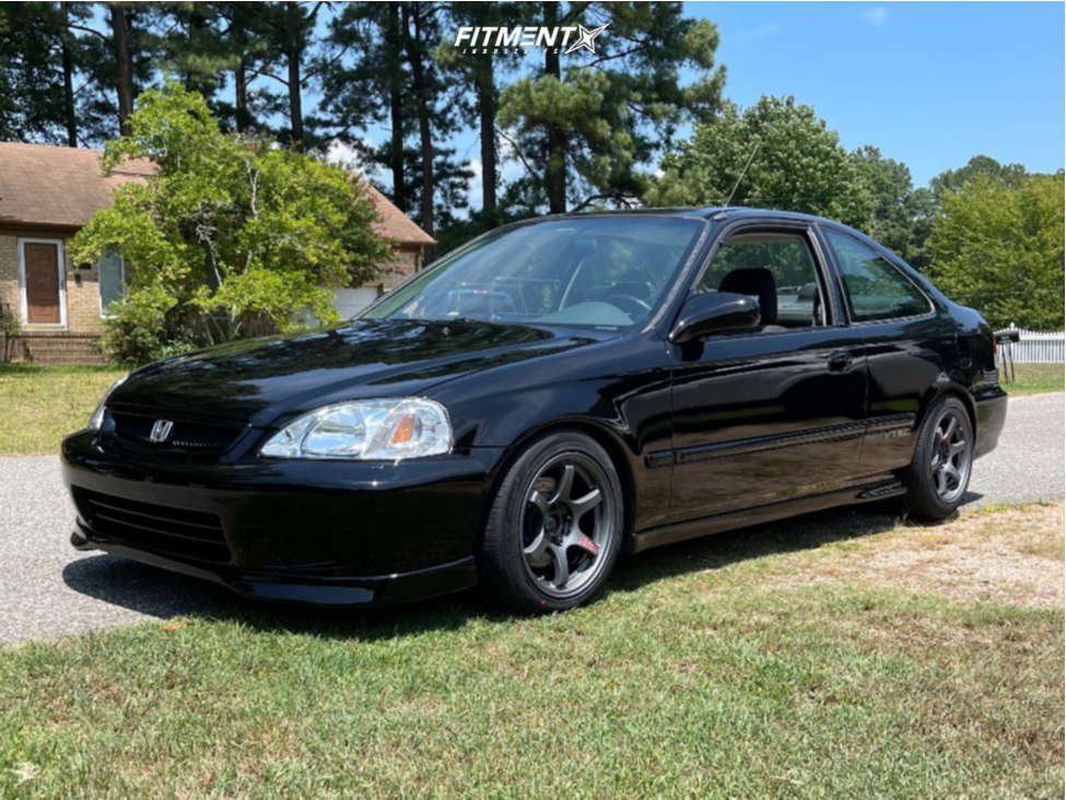 1999 Honda Civic Si with 15x8 Gram Lights 57dr and Yokohama 195x50 on ...
