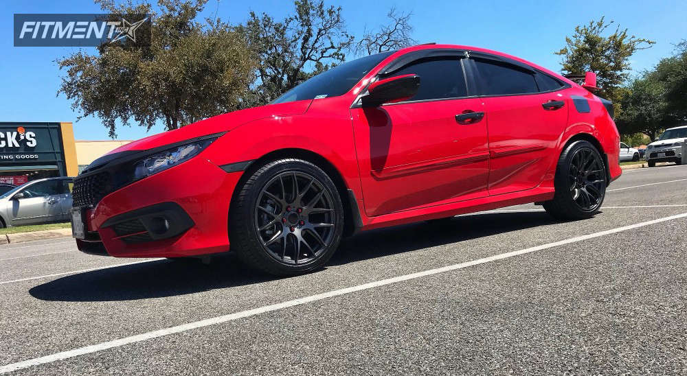 2017 Honda Civic LX with 18x8.5 ESR Sr12 and Rydanz 245x40 on Stock ...