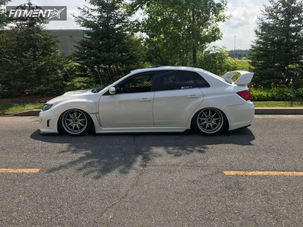 2012 Subaru WRX STI Base with 18x10 Work Xd9 and Maxtrek 235x40 on Air ...
