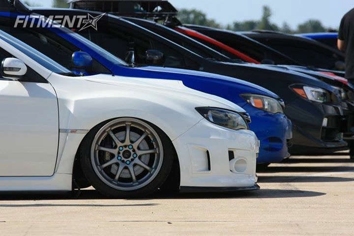 2012 Subaru WRX STI Base with 18x10 Work Xd9 and Maxtrek 235x40 on Air ...