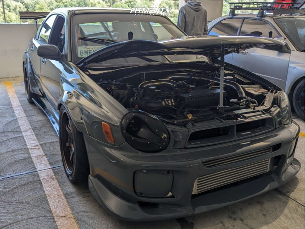 2002 Subaru Impreza WRX with 18x10 Advan Racing R6 and Federal 265x35 on Air Suspension ...