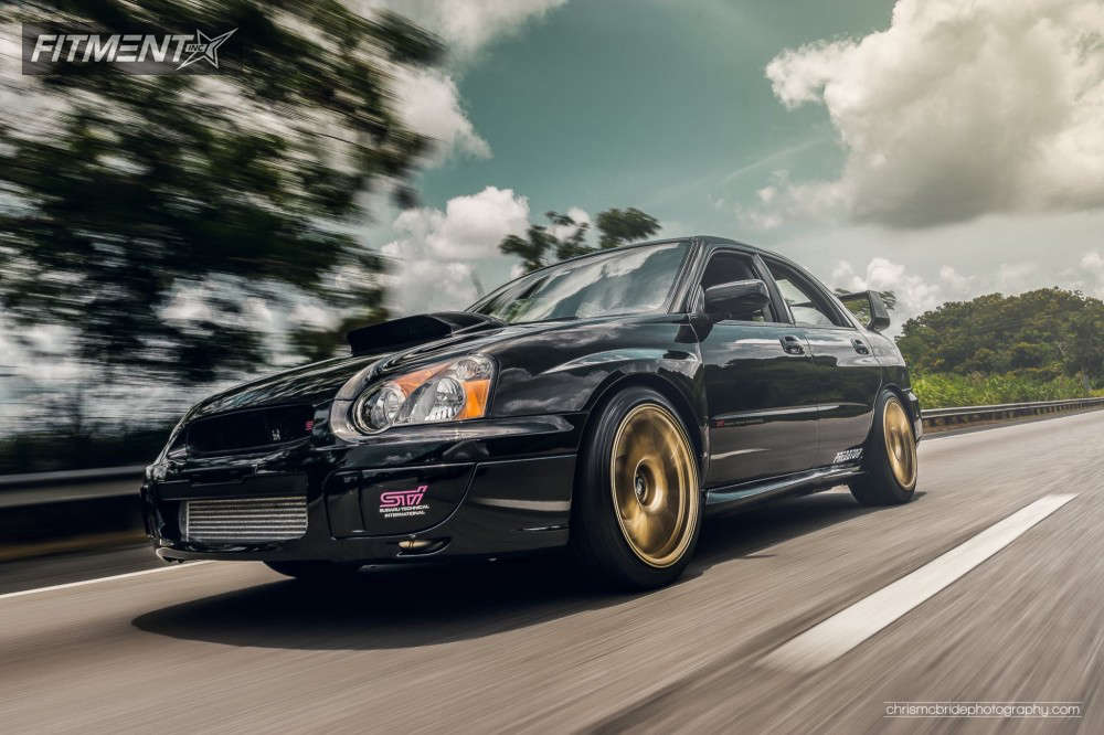 2004 Subaru WRX STI Base with 18x9 Rota G-Force and Achilles 245x35 on ...