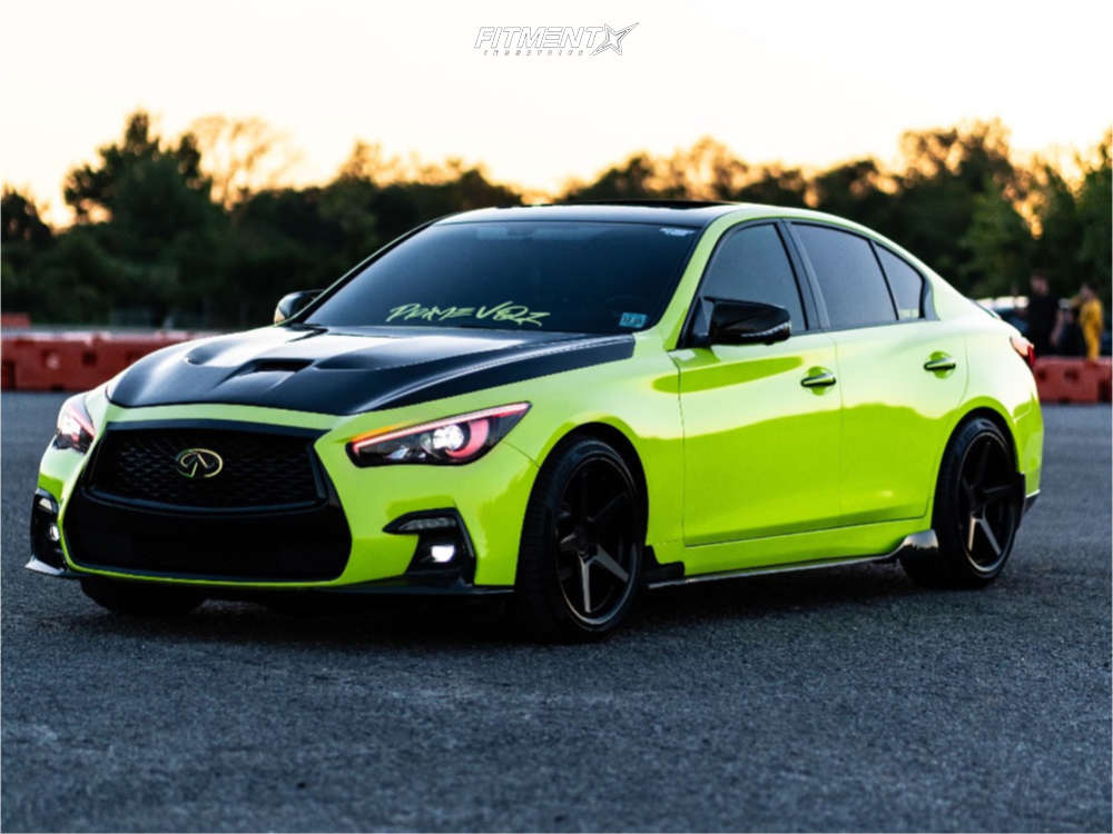 2018 INFINITI Q50 Red Sport 400 with 19x9.5 Ferrada Fr3 and Pirelli ...