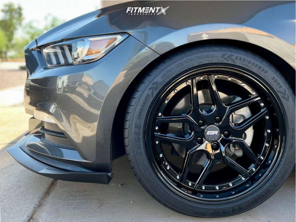 2017 Ford Mustang V6 with 19x9.5 ESR Cs15 and Goodyear 255x40 on ...