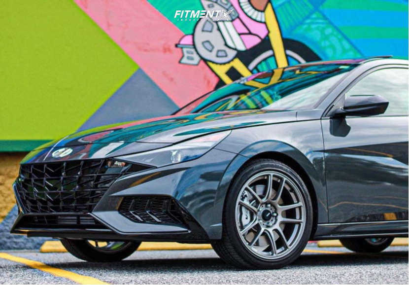 2023 Hyundai Elantra N Line with 18x8.5 Konig Heliogram and Hankook 235x40 on Stock Suspension ...