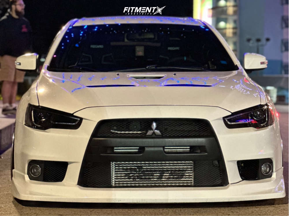 2015 Mitsubishi Lancer Evolution GSR with 18x10.5 Work Meister S1 3p ...