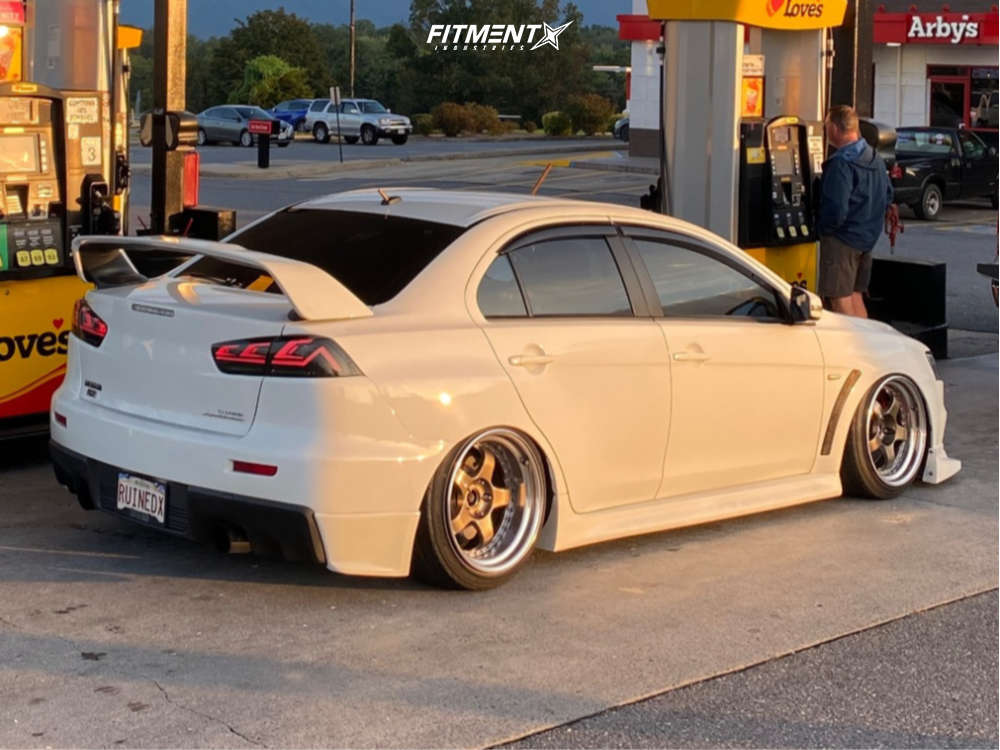 2015 Mitsubishi Lancer Evolution GSR with 18x10.5 Work Meister S1 3p ...