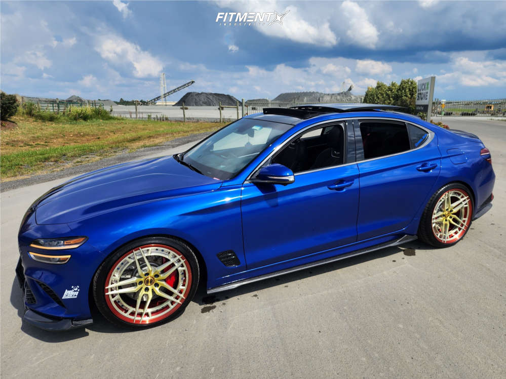 2022 Genesis G70 Sport Prestige with 20x9 VT Forged Aero-2R/FS and Michelin 245x35 on Lowering ...