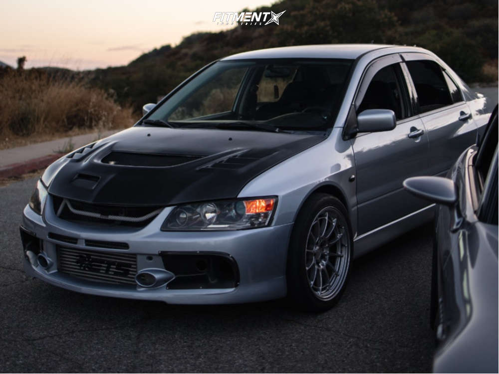 2003 Mitsubishi Lancer Evolution with 18x9.5 Enkei NT03M and Falken ...