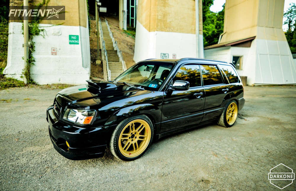 2004 Subaru Forester XT with 18x9.5 Enkei RPF1 and Firestone 245x40 on ...