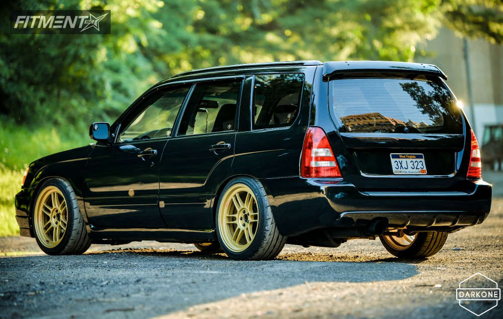 2004 Subaru Forester XT with 18x9.5 Enkei RPF1 and Firestone 245x40 on ...