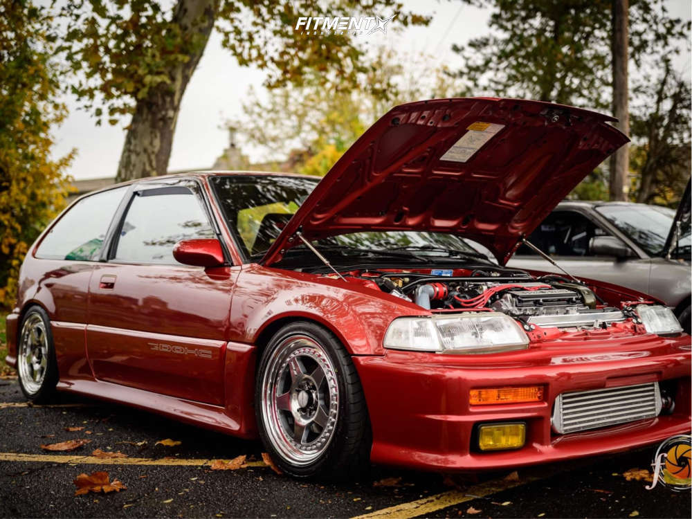 1990 Honda Civic DX with 16x7 Work Cr01 and Nitto 205x40 on Lowering ...