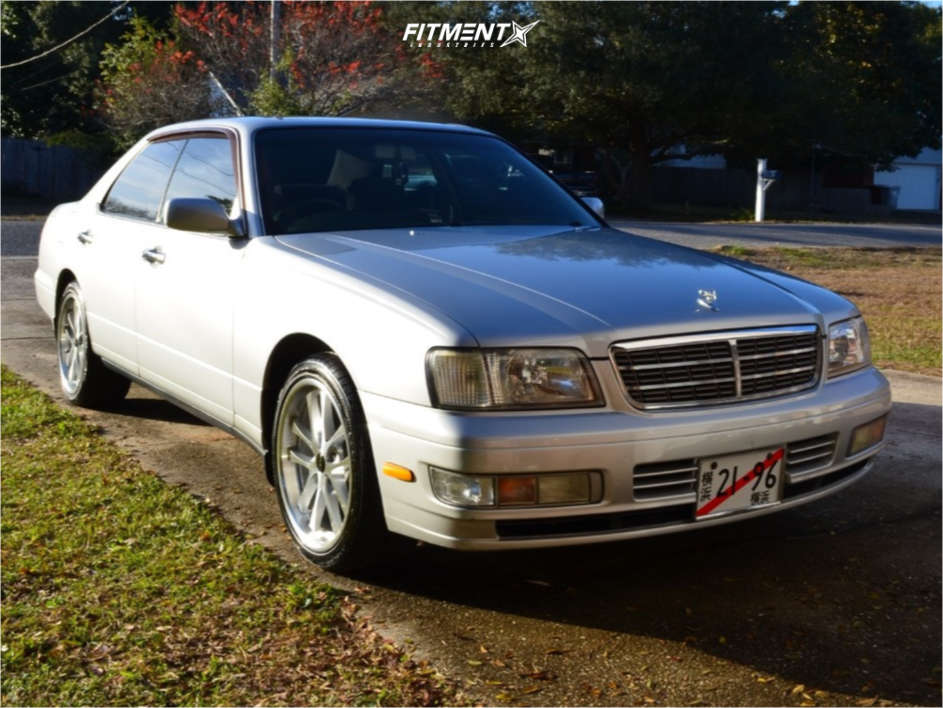 1997 Nissan Gloria Brougham VIP with 18x8.5 ARC Ar5 and Vercelli 235x40 ...