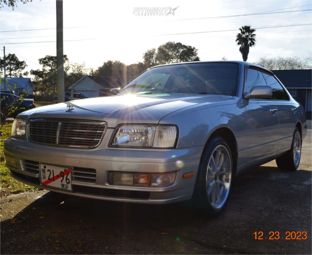 1997 Nissan Gloria Brougham VIP with 18x8.5 ARC Ar5 and Vercelli 235x40 ...