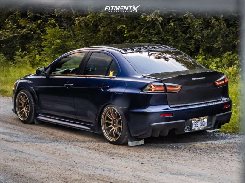 2014 Mitsubishi Lancer Evolution GSR with 18x10.5 Work Emotion Zr10 and ...