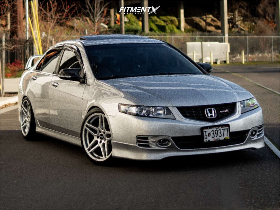 2006 Acura TSX Base with 18x8.5 ESR Rf15 and Continental 225x40 on Coilovers | 2857108 | Fitment ...
