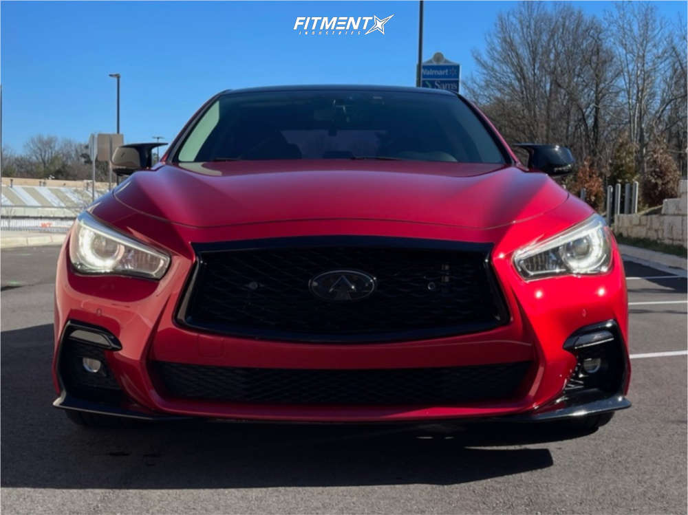 2017 INFINITI Q50 Red Sport 400 with 19x9.5 Enkei Ty5 and Continental 255x40 on Lowering Springs ...