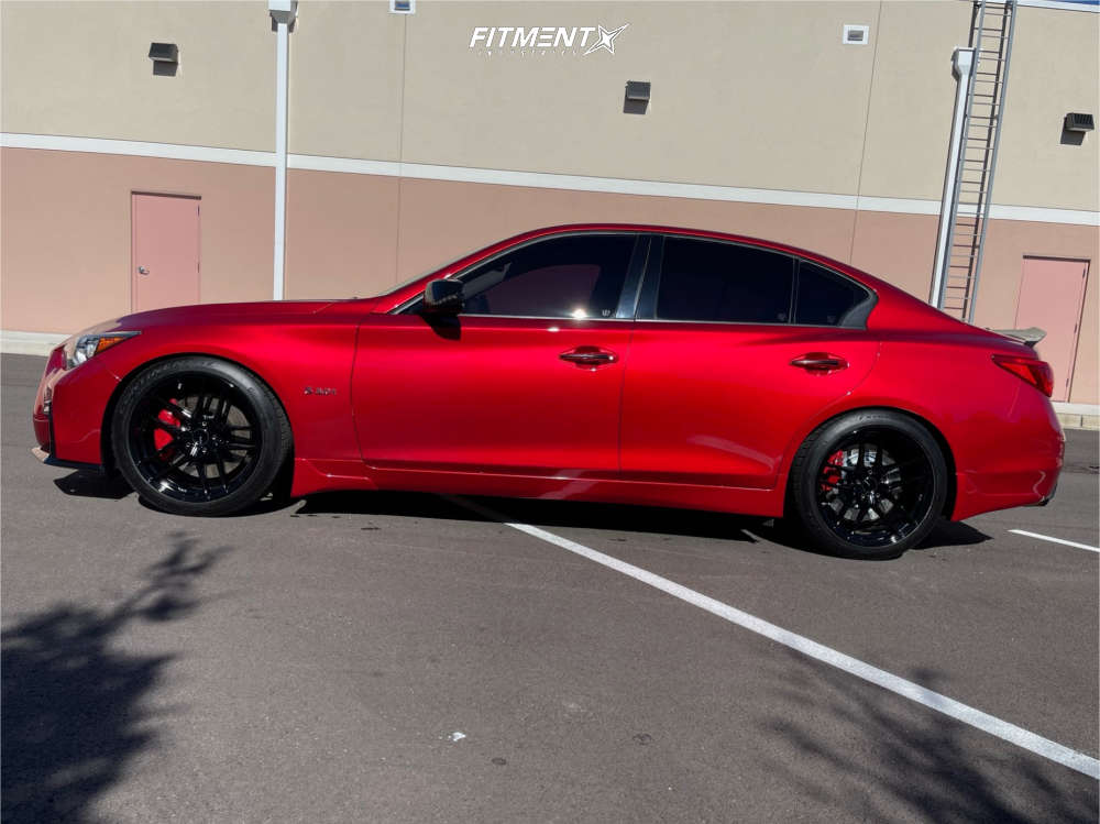 2017 INFINITI Q50 Red Sport 400 with 19x9.5 Enkei Ty5 and Continental ...