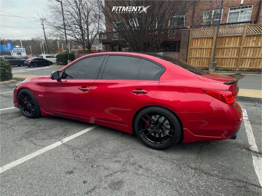 2017 INFINITI Q50 Red Sport 400 with 19x9.5 Enkei Ty5 and Continental 255x40 on Lowering Springs ...
