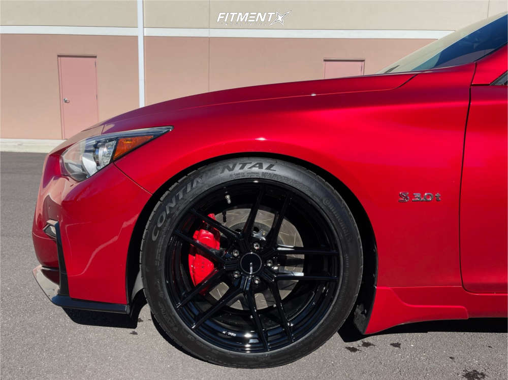 2017 INFINITI Q50 Red Sport 400 with 19x9.5 Enkei Ty5 and Continental ...