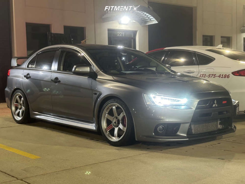 2012 Mitsubishi Lancer Evolution GSR with 18x9.5 Volk Te37sl and Falken ...