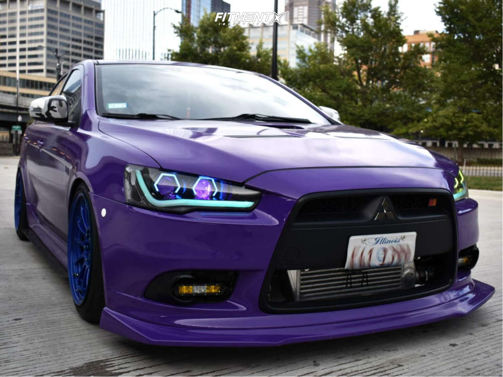 2016 Mitsubishi Lancer Ralliart with 18x9.5 Enkei Nt03 and Bridgestone ...