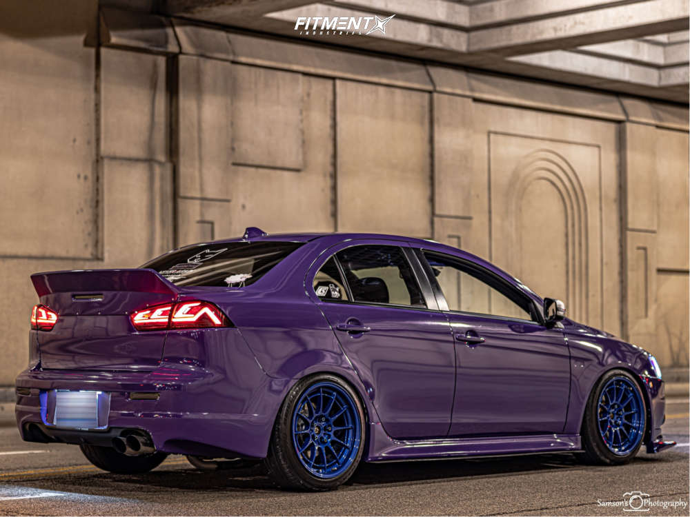 2016 Mitsubishi Lancer Ralliart with 18x9.5 Enkei Nt03 and Bridgestone ...